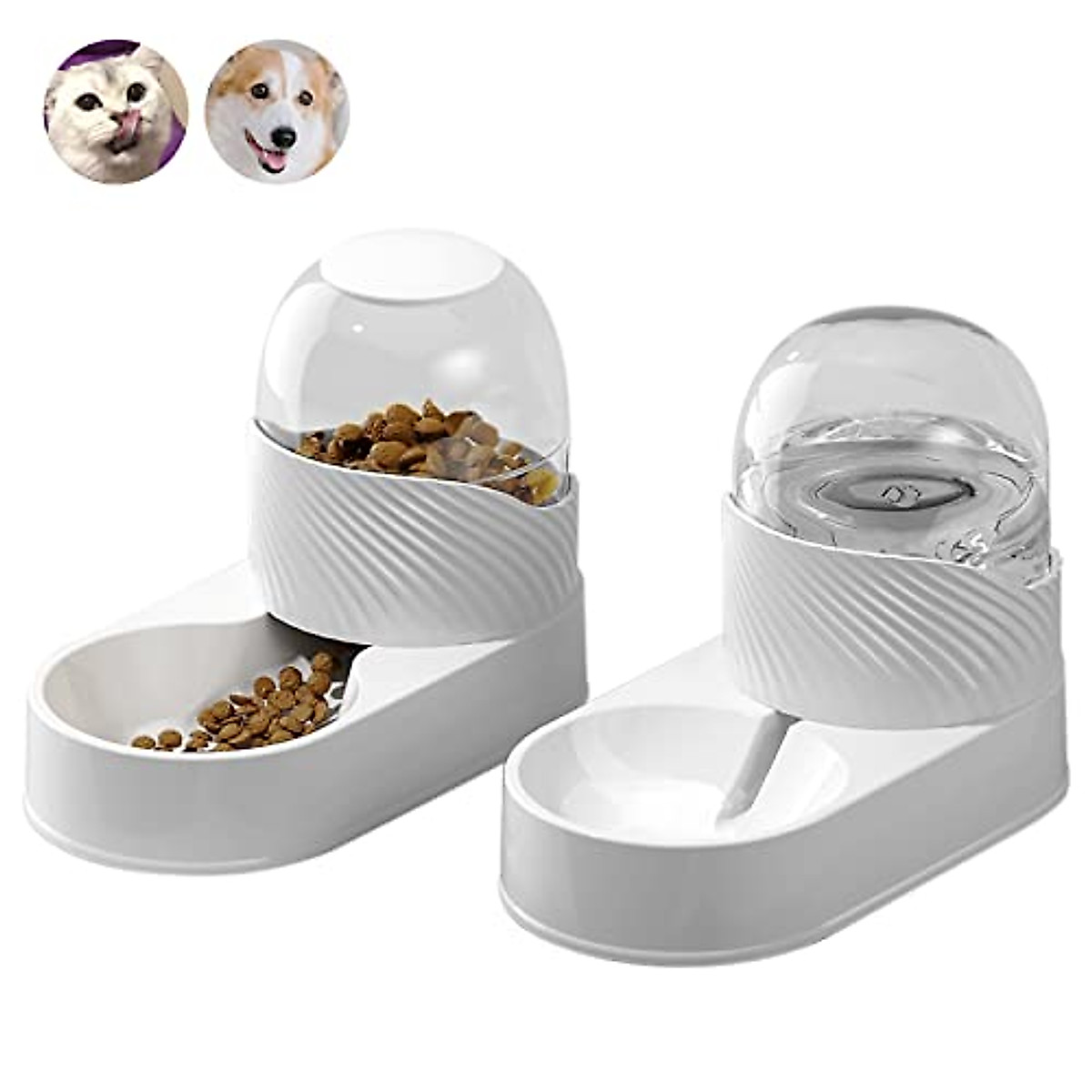 Automatic Cat Feeders Pet Water Dispenser Suit, Anti-blocking and Anti-overturning Design, Automatic Gravity Dog Feeder Dog Water Bowl Dispenser,suitable for Cats and Small and Medium Pet Dogs