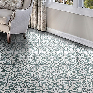 Moroccan Mosaic & Tile House CTP57-01 Atlas Handmade Cement Tile, 8''x 8", Light Green,White