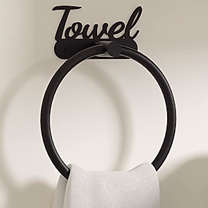 Bathroom Towel Ring Black Towel Ring, Hand Towel Holder for Bathroom Wall, Bathroom Tower Holder, Stainless Steel to Prevent Corrosion or Rusting