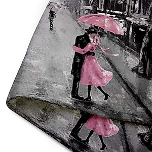 Emvency Throw Pillow Cover Oil Painting Paris European City Landscape France Eiffel Tower Black White and Pink Modern Couple Under Decorative Pillow Case Home Decor Square 18x18 Inches Pillowcase