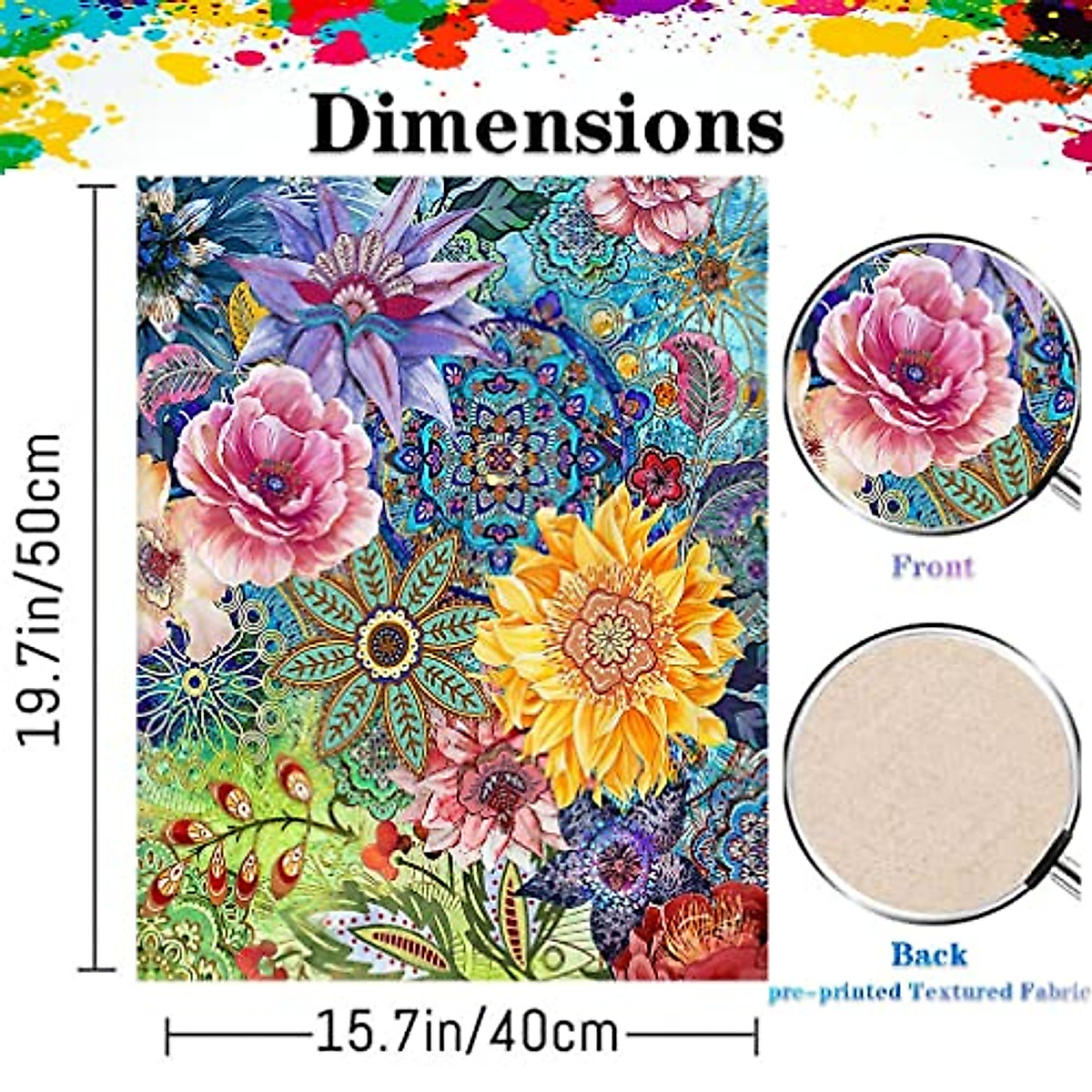 LWZAYS Flower Paint by Numbers, Paint by Numbers for Adults Kids Beginner, Adult Paint by Number DIY Without Frame Oil Painting 12X16 Inch