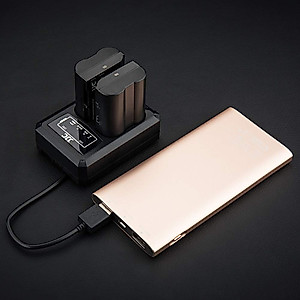 JJC EN-EL15 Battery Charger USB Dual Slot for Nikon Zf Z f Z5 Z6 Z7 Z6II Z7II D850 D780 D750 D610 D600 D500 D7500 D7200 D7100 D7000 D810A D810 D800E D800 Cameras