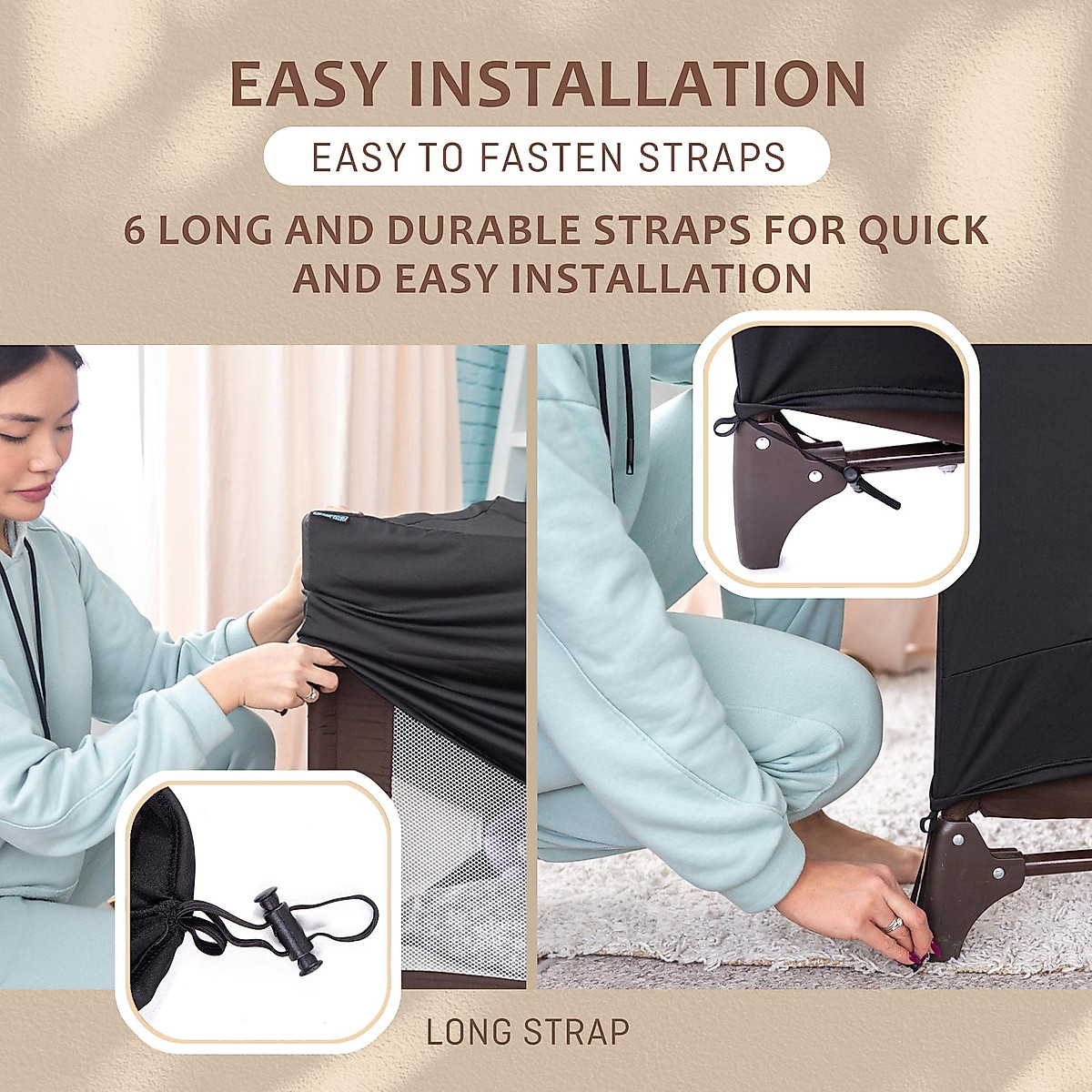 Choice Home Goods Crib Cover fits Pack N Play Cribs to Help Babies Sleep - Breathable Crib Canopy fits Pack and Play for Privacy in New Surroundings - Giftable Baby Crib Tent