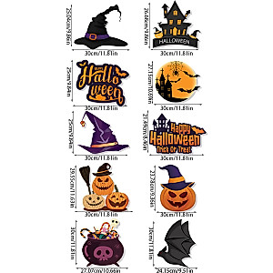 Halloween Porch Signs Paper Happy Halloween Hanging Door Sign for Halloween Gate Garden Front Door Home Outdoor Yard Party Decor Supplies