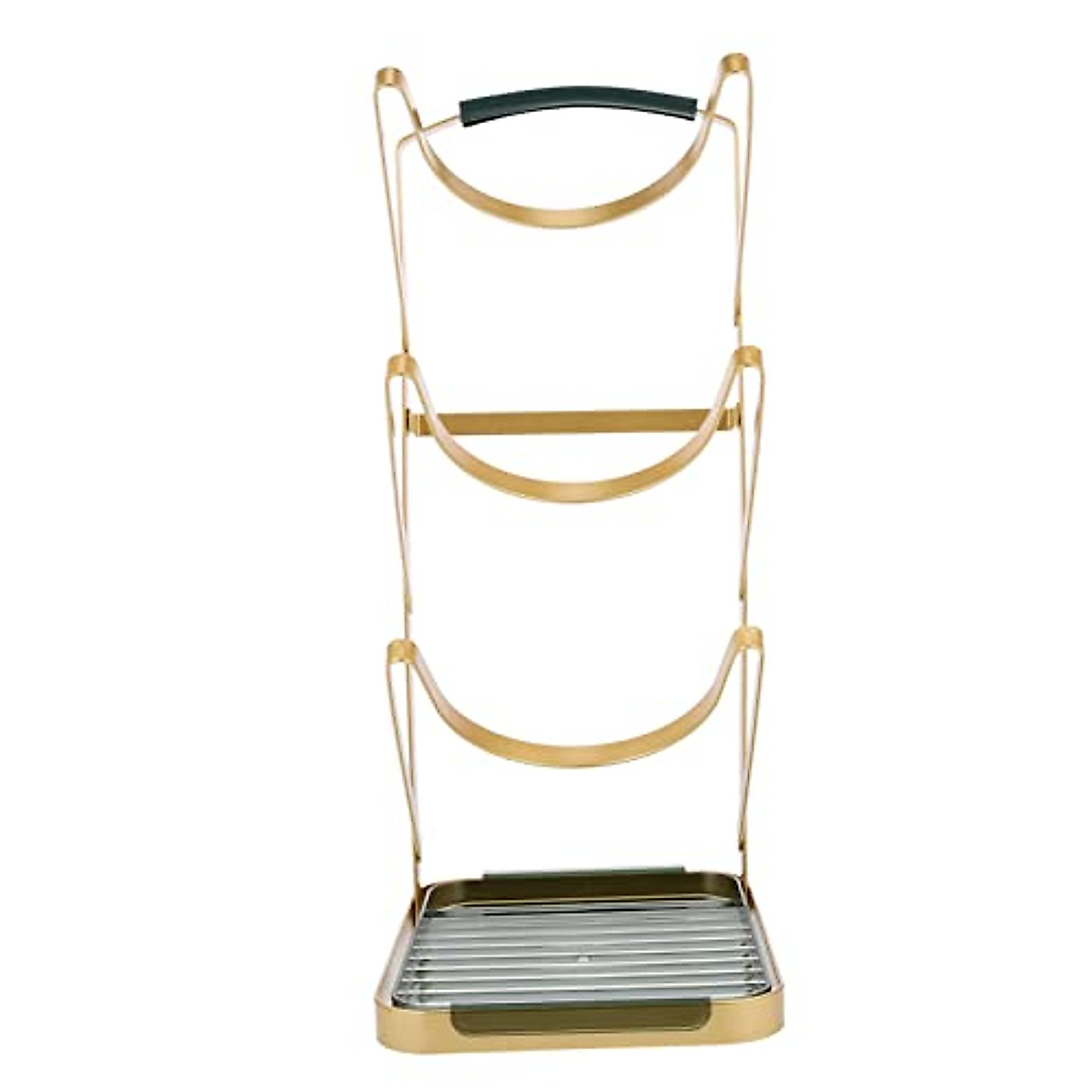 STOBAZA Wall Mounted Pot Lid Rack Utensil Rest Cutting Board Holder Pan Lid Organizer Rack Carbon Steel Lid Stand Kitchen Supplies Kitchen Organization Golden Shelf Storage PC