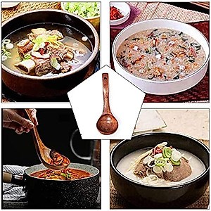 MABSSI Wooden Serving Spoon Ladle Large Natural Wood Soup Ladle Cooking Utensil Handmade Tableware for Kitchen Restaurant Porridge