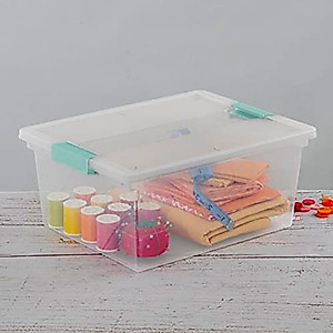 Sterilite Deep Clear Plastic Stackable Storage Container Bin Box Tote with Clear Latching Lid Organizing Solution for Home & Classroom, 16 Pack