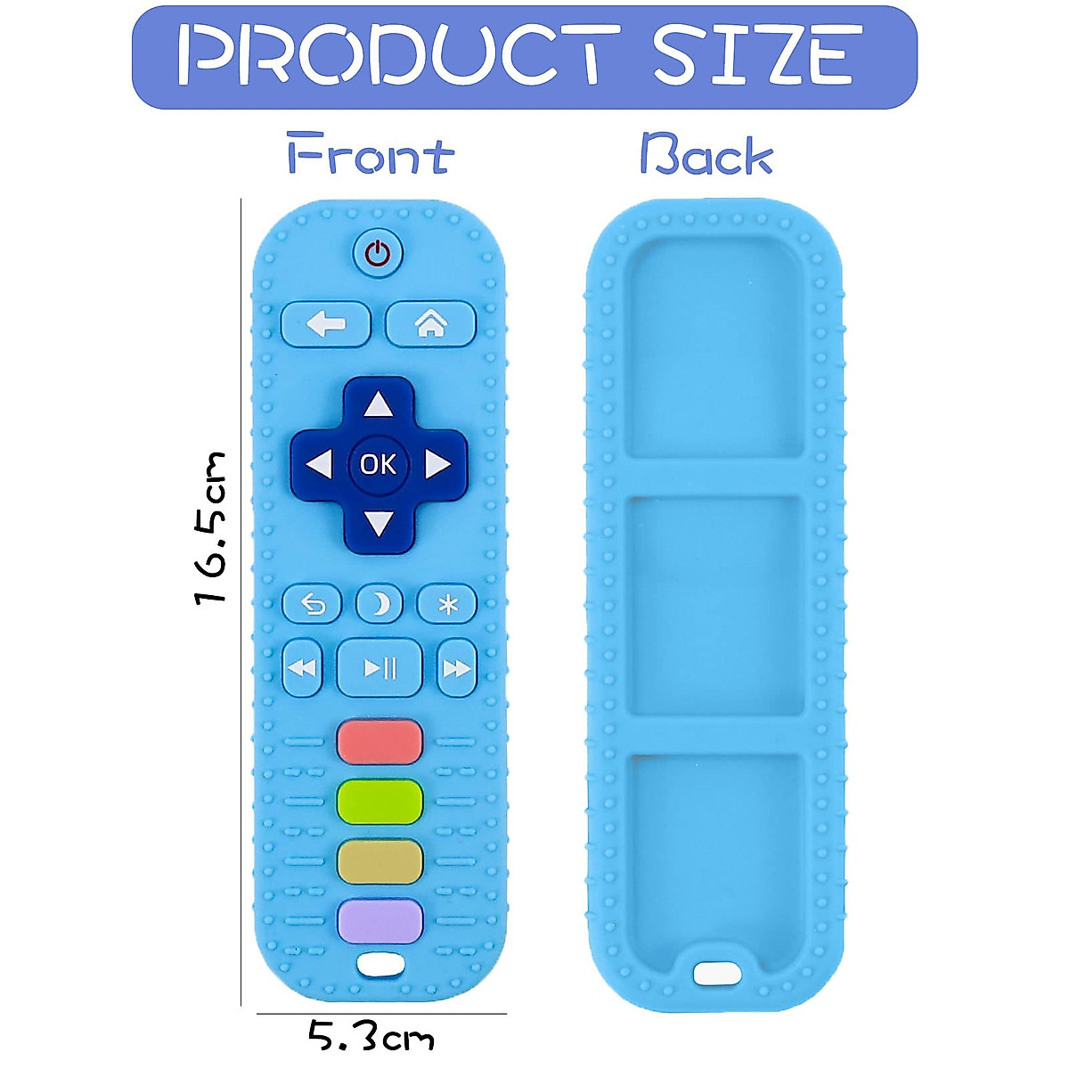2 PCS Baby Remote Control Toy Remote Teether for Baby Teething Toys Soft Silicone Baby Teething Chew Toy for Babies Soft-Textured Teether, Baby Chew Toys Sensory Toys (2 Rmote)