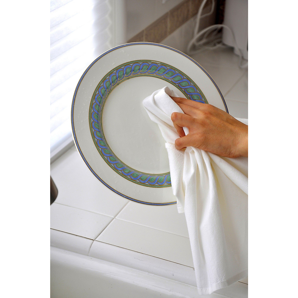 Nouvelle Legende Cotton Flour Sack Towel, 28 by 29 Inches, White, Pack of 4