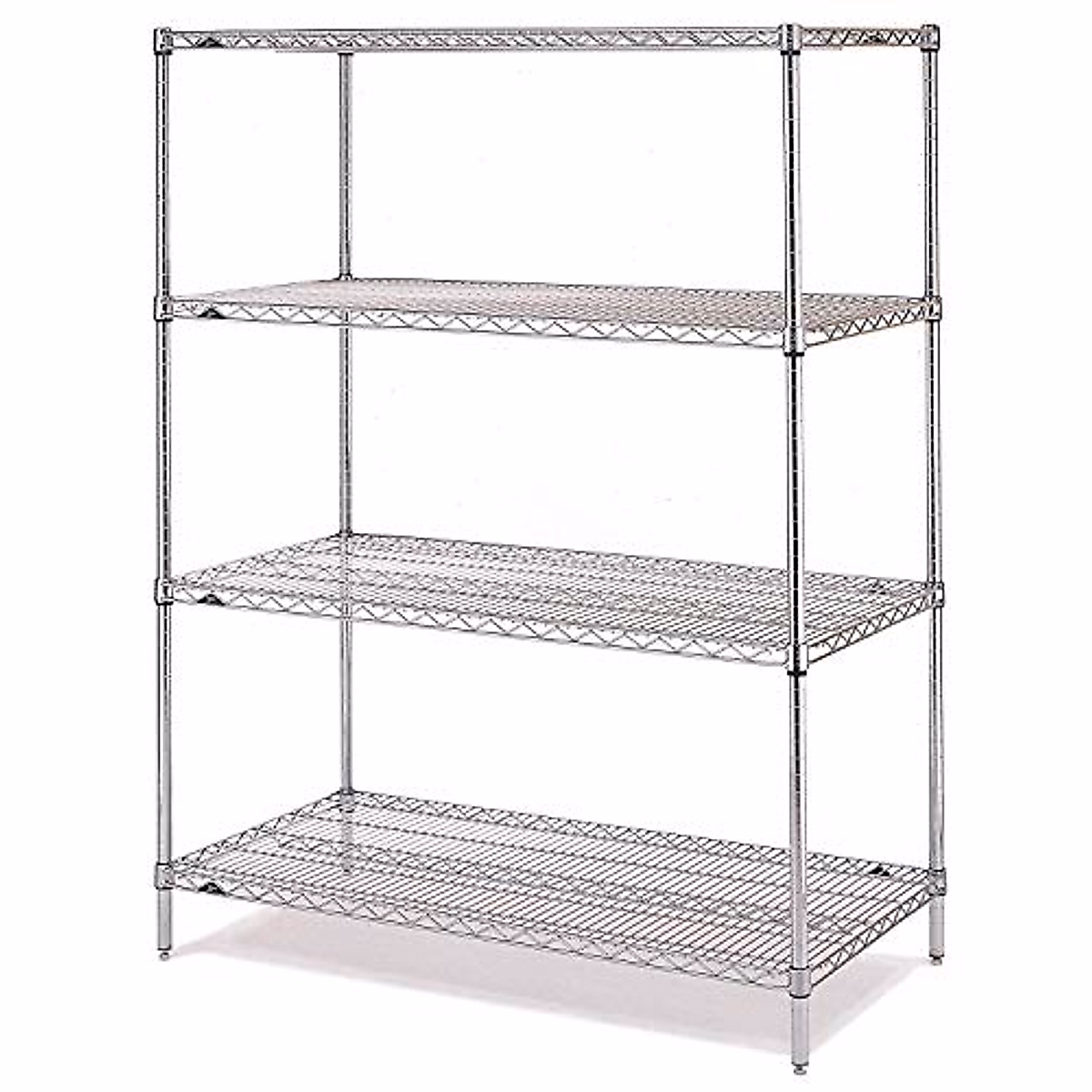 Metro EZ1860NC-4 Super Erecta Industrial Wire Shelving 4-Shelf Convenience Pak, Chrome, 18" x 60" x 74.5"