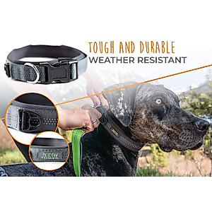 Mighty Paw Dog Collar - Neoprene Padded - Reflective for Running - Extra Comfort for Active Dogs - Premium Quality Reflective Collar - Comfortable Dog Collar for All Dog Breeds - Heavy Duty Dog Collar