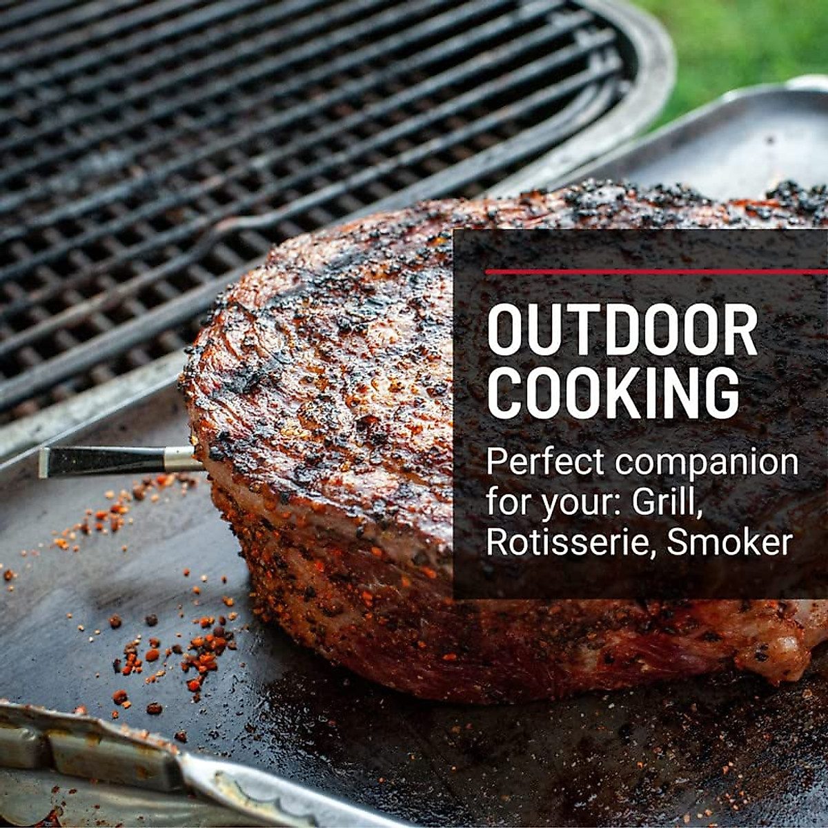 MEATER Block 4-Probe Upgraded Smart Premium Meat Thermometer with 165ft Long Range Bluetooth and WiFi for The Oven Grill Kitchen BBQ Smoker Rotisserie Bundled with HogoR BBQ Grill Black Glove