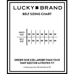 Lucky Brand Men Casual Leather Belt, Roller Buckle with Rivets-Black, 34