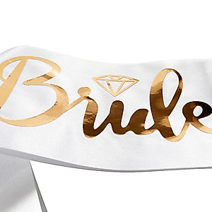 NAUXIUDSJS Bride to Be Sash, Bachelorette Party Supplies Engagement Party Favors, Bridal Shower Sashes Bachelor Decorations Just Married Gift Engaged Decor Accessories,Rose Gold
