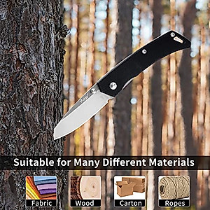 Vickay Pocket Knife Folding Knife with Non-Skid G-10 Handle, 2.7in 8Cr13MoV Stainless Steel Blade, Belt Clip, Lanyard Hole - Perfect for Camping, Hiking, and Daily Use