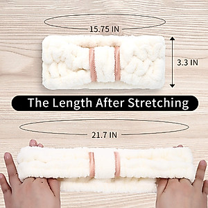 DOOBO 3 Pack Spa Headbands Microfiber SkinCare Face Wash Headband Facial Headband Makeup Towel Headbands for Women for Washing Face(White, Gray, Khaki)