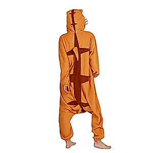 DELEY Unisex Animal Litter Cat Onesie, Adult Halloween Costumes Cosplay Pajamas Warm Sleepwear Homewear