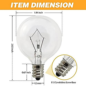 Wax Warmer Bulbs 6 Pack, G50 25 Watt Light Bulbs for Full Size Scentsy Warmers, E12 Base G16.5 Globe Clear scentsy Bulb for Candle Wax Warmer, Long Lifespan, 120 Volt