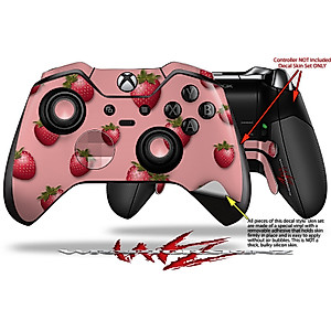 Strawberries on Pink - WraptorSkinz Decal Style Vinyl Skin Wrap compatible with XBOX One ELITE Wireless Controller (CONTROLLER NOT INCLUDED)