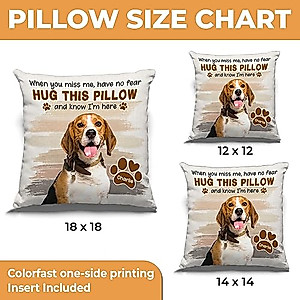 Pawfect House Personalized Pillows (Insert Included), Hug the Pillow and Know I'm Here, Pet Memorial Gifts Personalized Dog Pillow Dog Remembrance Gift Dog Memorial Gifts for Loss of Dog Sympathy Gift