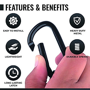 Baby Stroller Hooks,2 Pack Mommy Hook for Stroller for Hanging Diaper Bags,Purse,Stroller Organizer,Leather Stroller Hooks,Suitable for All Strollers and Trolleys Universal Stroller Clips (Black)