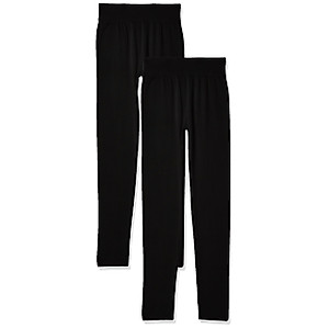 32 Degrees Women's 2 Pack Performance Ultra Light Thermal Baselayer Legging Pant, Black/Black, Medium