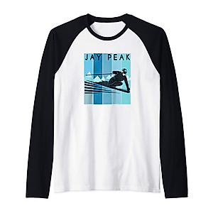 Retro Jay Peak, Vermont Design - Vintage Snow Ski Raglan Baseball Tee