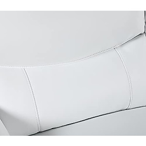 Blackjack Furniture Binion Leather Match Upholstered Modern Living Room Sofa, White