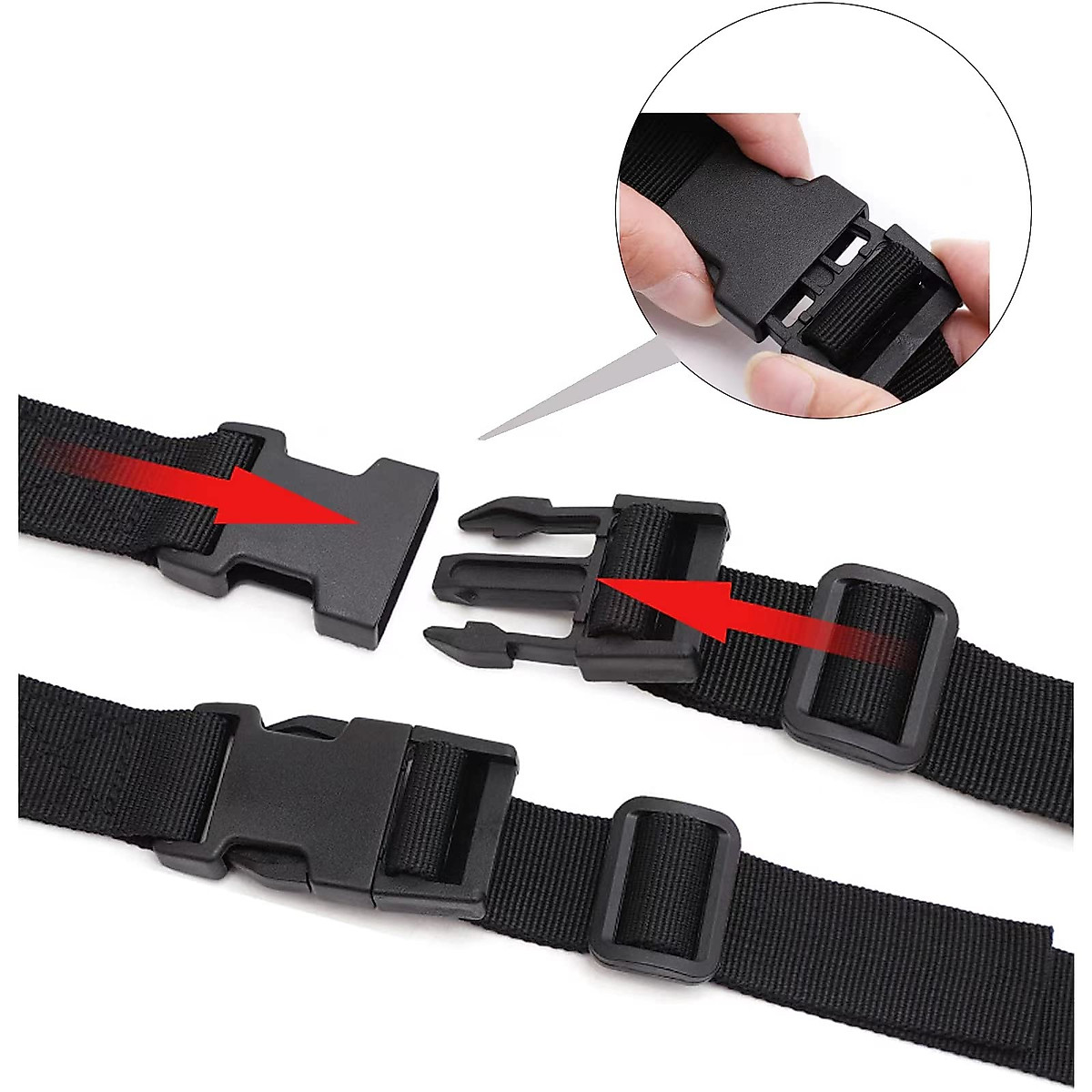 Adjustable Boat Cover Straps with Quick Release Buckles,Heavy Duty Boat Cover Tie Down Straps,Webbing Tightening Straps Suspenders,Belt (1" Wx96 L,6-Pack)