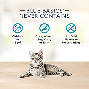 Blue Buffalo Basics Skin & Stomach Care, Grain Free Natural Adult Pate Wet Cat Food, Indoor Duck 3-oz cans (Pack of 24)