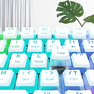 STOGA 60% Gaming Keyboard, White Mini Keyboard with Rainbow Blacklit, Wired Mechanical Keyboard for Computer, 61keys RGB Keyboard with Brown Switch,Pudding Keycap Keyboard for Windows PC/Mac Gamers