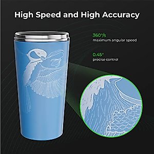 xTool RA2 Pro, 4-in-1 Laser Rotary for xTool D1, D1 Pro and Most Laser Engraver, Jaw Chuck Rotary, Y-axis Rotary Roller Engraving Module for Engraving Cylindrical Objects, Wine Glass, Tumbler, Ring