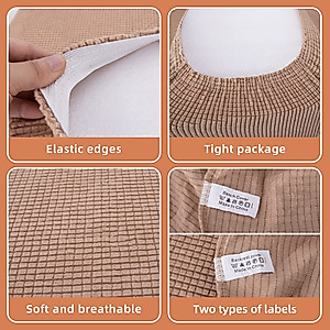 Tlswshsy RV Dinette Cushion Covers-Stretchable Loveseat Sofa Furniture Protector -Elastic Camper Cushion Slipcoversfor RV Camper Car Bench (Khak)
