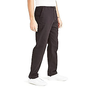 Dockers Men's Straight Fit Perfect Chino Pant, Mineral Black (Waterless), 36W x 32L