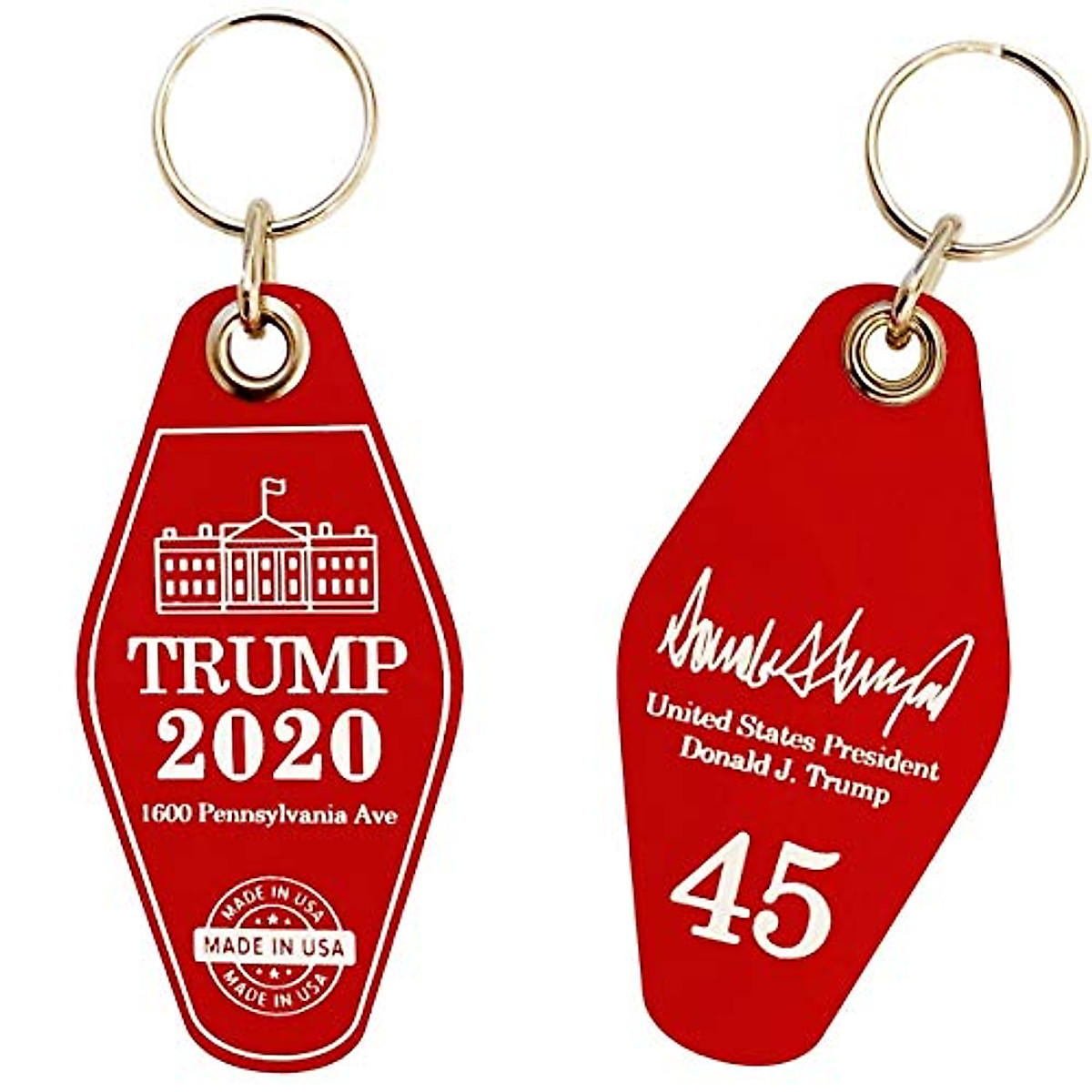 President Trump 2020 Collectible Motel Keychain and Door Hanger Made in USA