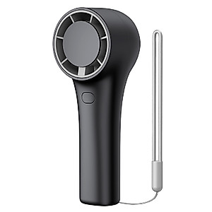 EasyAcc® AI Turbo Fan 3000mAh Upgraded Max 14500RPM Strong Airflow 12H Cooling Time Rechargeable Personal Battery Operated Mini Small Pocket Hand Fan with 4 Speeds for Travel/Outdoor/Office - Black