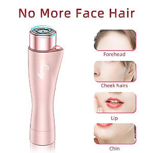 Facial Hair Remover for Women, Smity Waterproof Hair Removal Women's Painless Peach Fuzz Trimmer Shaver with 1 Extra Replacement Head