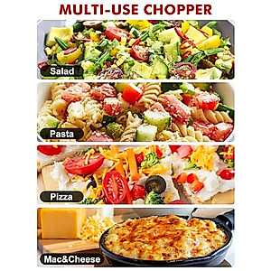 Geedel Vegetable Chopper, Onion Chopper Pro Food Chopper, Kitchen Vegetable Slicer Dicer Cutter Grater, Veggie Chopper with container for Salad Onion Potato Carrot (4 in 1, Red)