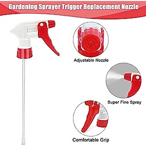 Plastic Spray Bottle Nozzle Heavy Duty Spraying Bottle Replacement Part Leak Proof Mist Water Bottle Spray Nozzle for Chemical Cleaning Solutions All-Purpose Adjustable Head Sprayer 4PCS (Red)
