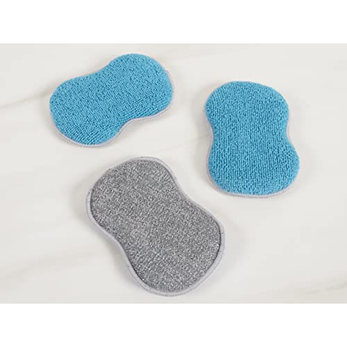 KAF Home Clean It Set of 6 Dual Sided Utility Sponges - Blue