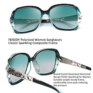 FEISEDY Classic Polarized Women Sunglasses Sparkling Composite Frame B2289