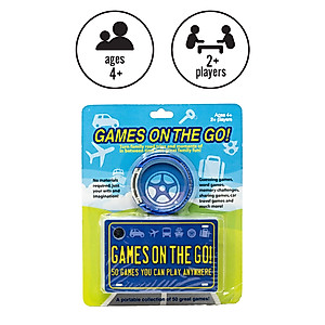 Games on the Go by Continuum Games - Portable Roadtrip Family Games to Challenge and Entertain for 2+ players , Blue