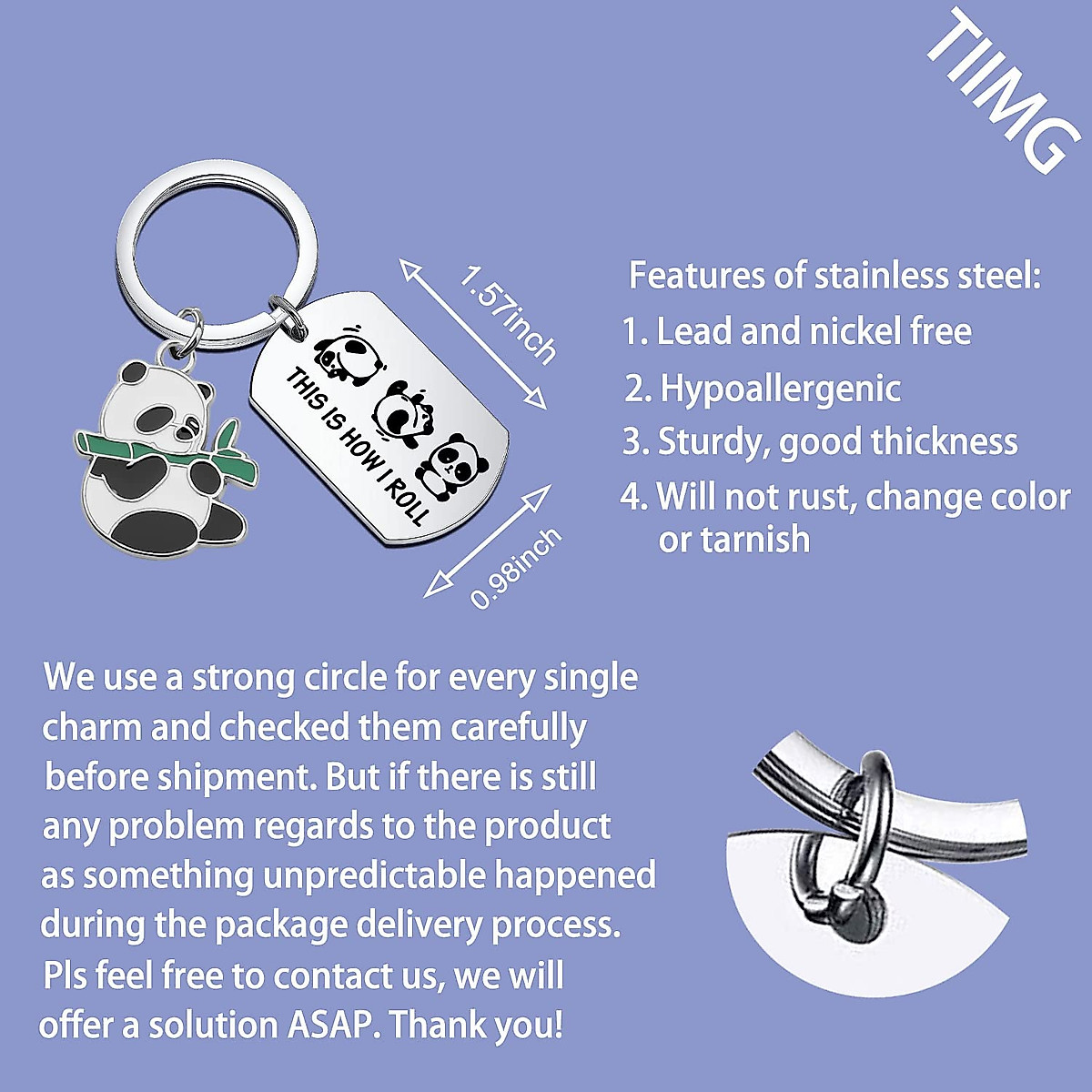 Panda Gift Panda Keychain Animal Lover Gift This is How I Roll (This is How I Roll)