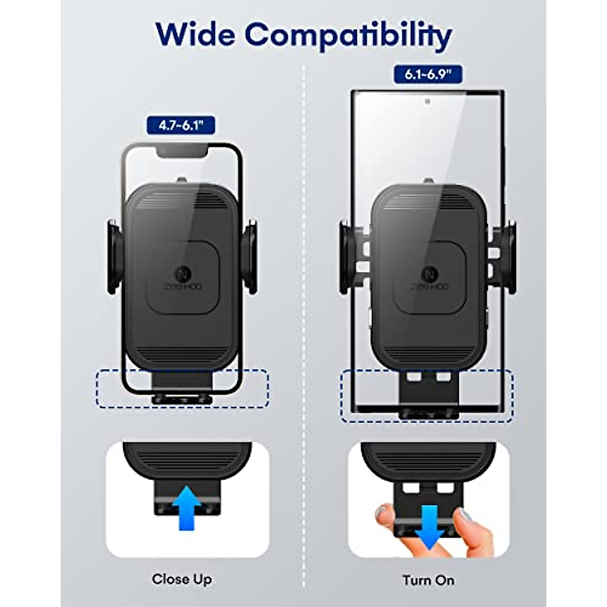 [Upgraded Version] ZeeHoo Wireless Car Charger,15W Fast Charging Auto-Clamping Car Mount, Car Vent Charging Phone Holder for iPhone 14 13 12 11, Samsung Galaxy S23 Ultra S21 S20 Note 20, etc