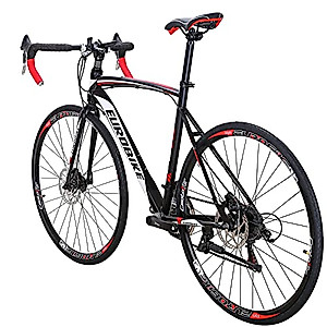 EUROBIKE Road Bike,49CM/54Cm Mens/Womens 700C City Bicycle,21 Speed (49CM Frame Wheel 30)