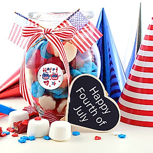 FLYAB Independence Day Labels sticker,1.5" Happy 4th of July stickers, Patriotic Sticker for candy Envelope Seals Card Gift Wrap kids classroom Fourth of July Party Favor Decorations