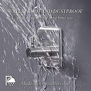 Grelity 4 Pack Adhesive Hooks, Self AdhesiveWall Mounted Hanger for Key Robe Coat Towel, Super Strong Heavy Duty Stainless Steel Hooks, No Drill No Screw (Silver 02)