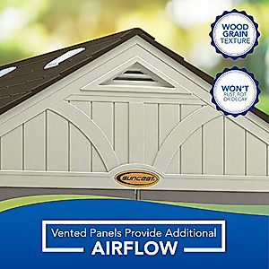 Suncast 8' x 10' Heavy-Duty Resin Tremont Storage Shed, Sand