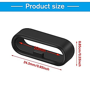 cobee Silicone Watch Strap Loops, 10 Pcs Watch Strap Fastener Rings Replacement Watch Strap Band Keeper Loop Security Holder Retainer Ring Universal Fit Watchband Loops (Black, 20mm)