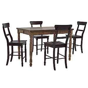 Progressive Furniture Savannah Court 24" Wood Counter Chair in Black (Set of 2)